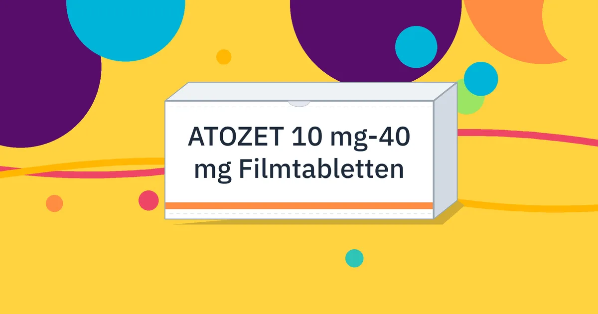 Symbolbild: Packung mit der Aufschrift ATOZET 10 mg-40 mg Filmtabletten (PZN 12536303) – Verfügbarkeit und Bezug in Apotheken in Frankfurt am Main