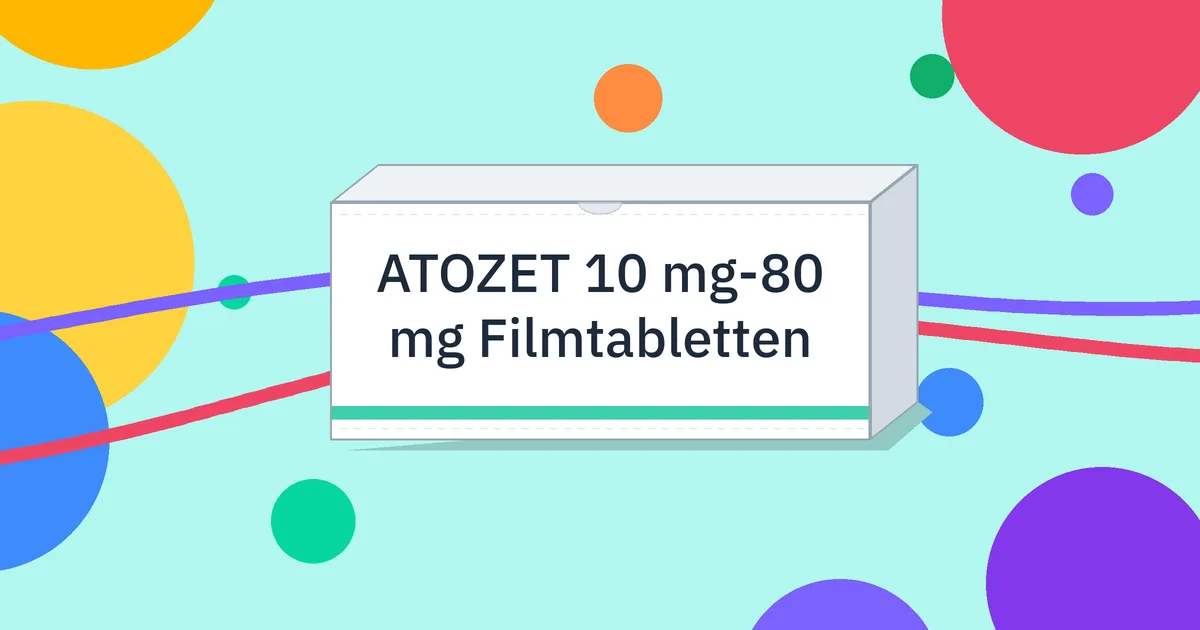 Symbolbild: Packung mit der Aufschrift ATOZET 10 mg-80 mg Filmtabletten (PZN 13899700) – Verfügbarkeit und Bezug in Apotheken in Frankfurt am Main