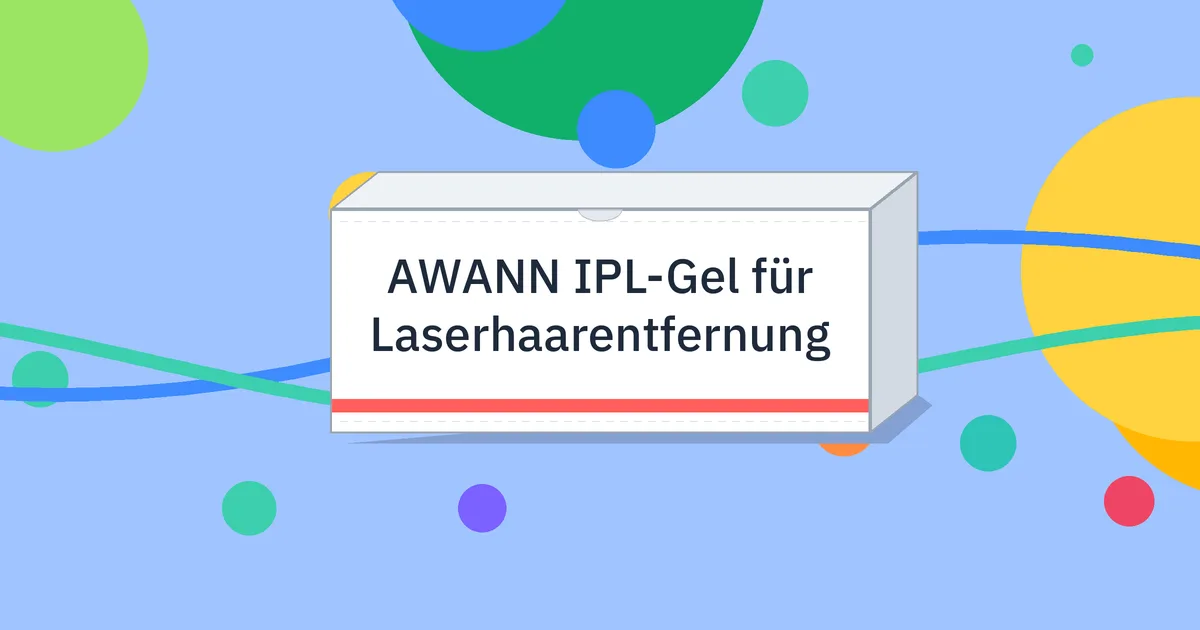 Symbolbild: Packung mit der Aufschrift AWANN IPL-Gel für Laserhaarentfernung (PZN 19177936) – Verfügbarkeit und Bezug in Apotheken in Frankfurt am Main