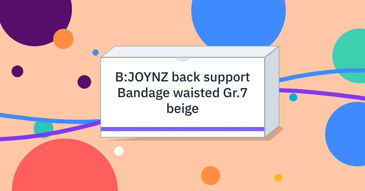 Symbolbild: Packung mit der Aufschrift B:JOYNZ back support Bandage waisted Gr.7 beige (PZN 20522083) – Verfügbarkeit und Bezug in Apotheken in Frankfurt am Main
