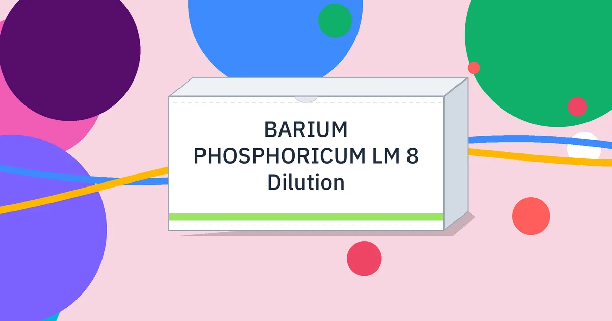 Symbolbild: Packung mit der Aufschrift BARIUM PHOSPHORICUM LM 8 Dilution (PZN 13379194) – Verfügbarkeit und Bezug in Apotheken in Frankfurt am Main