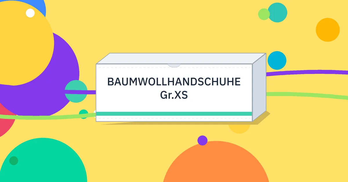 Symbolbild: Packung mit der Aufschrift BAUMWOLLHANDSCHUHE Gr.XS (PZN 18472633) – Verfügbarkeit und Bezug in Apotheken in Frankfurt am Main