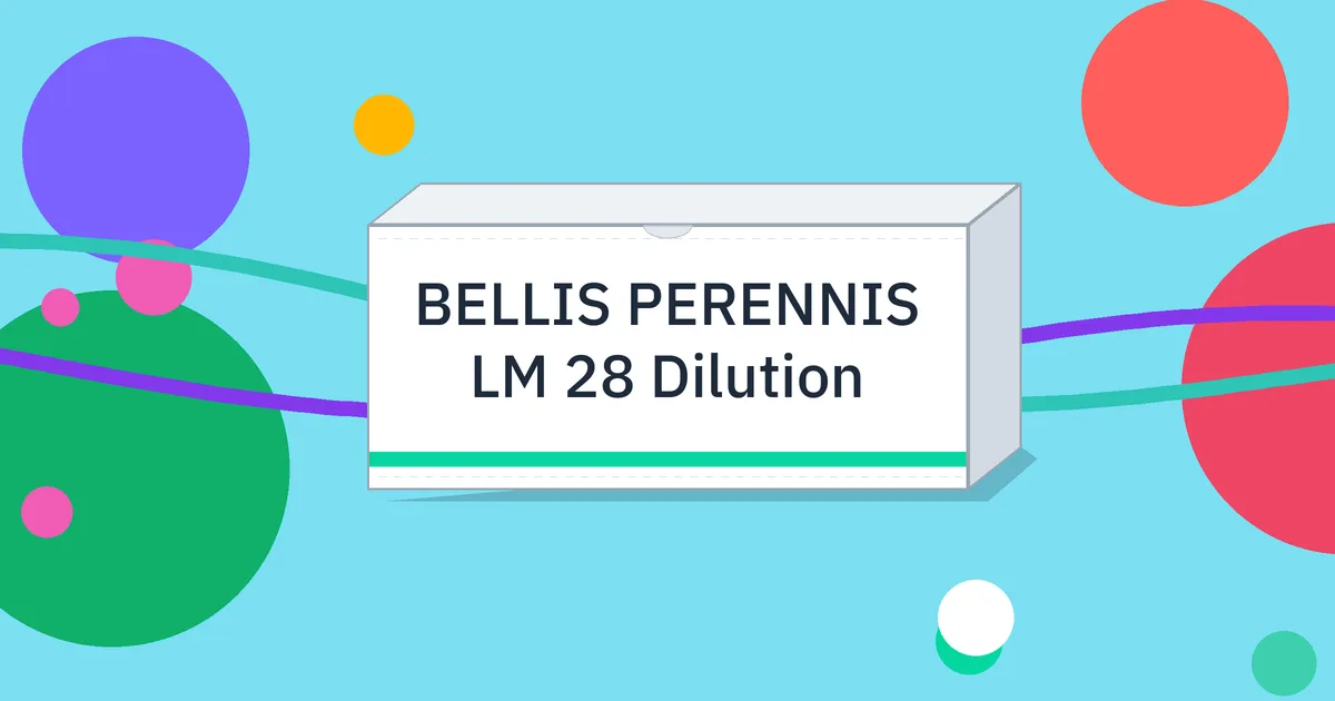 Symbolbild: Packung mit der Aufschrift BELLIS PERENNIS LM 28 Dilution (PZN 12791751) – Verfügbarkeit und Bezug in Apotheken in Frankfurt am Main