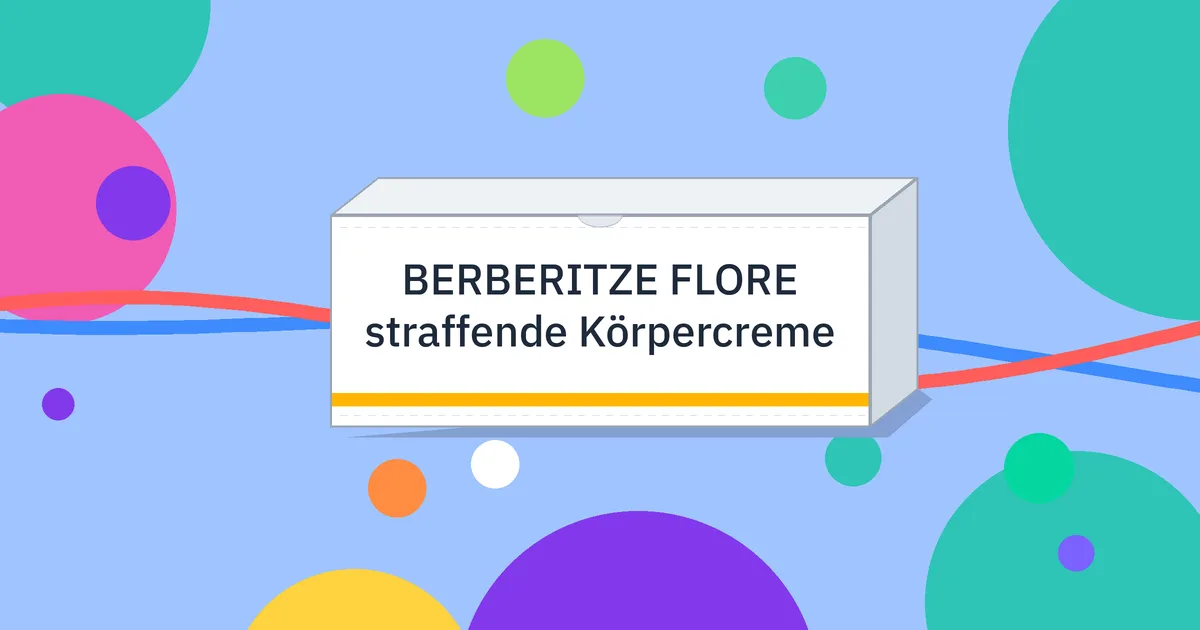 Symbolbild: Packung mit der Aufschrift BERBERITZE FLORE straffende Körpercreme (PZN 11179982) – Verfügbarkeit und Bezug in Apotheken in Frankfurt am Main