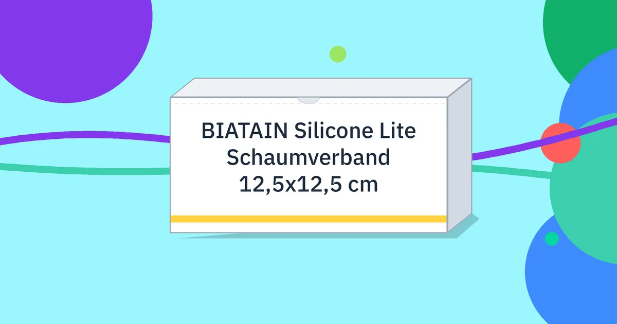 Symbolbild: Packung mit der Aufschrift BIATAIN Silicone Lite Schaumverband 12,5x12,5 cm (PZN 18268401) – Verfügbarkeit und Bezug in Apotheken in Frankfurt am Main