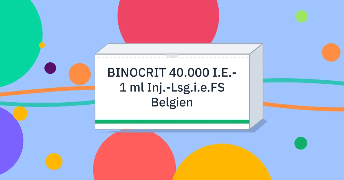 Symbolbild: Packung mit der Aufschrift BINOCRIT 40.000 I.E.-1 ml Inj.-Lsg.i.e.FS Belgien (PZN 20514178) – Verfügbarkeit und Bezug in Apotheken in Frankfurt am Main