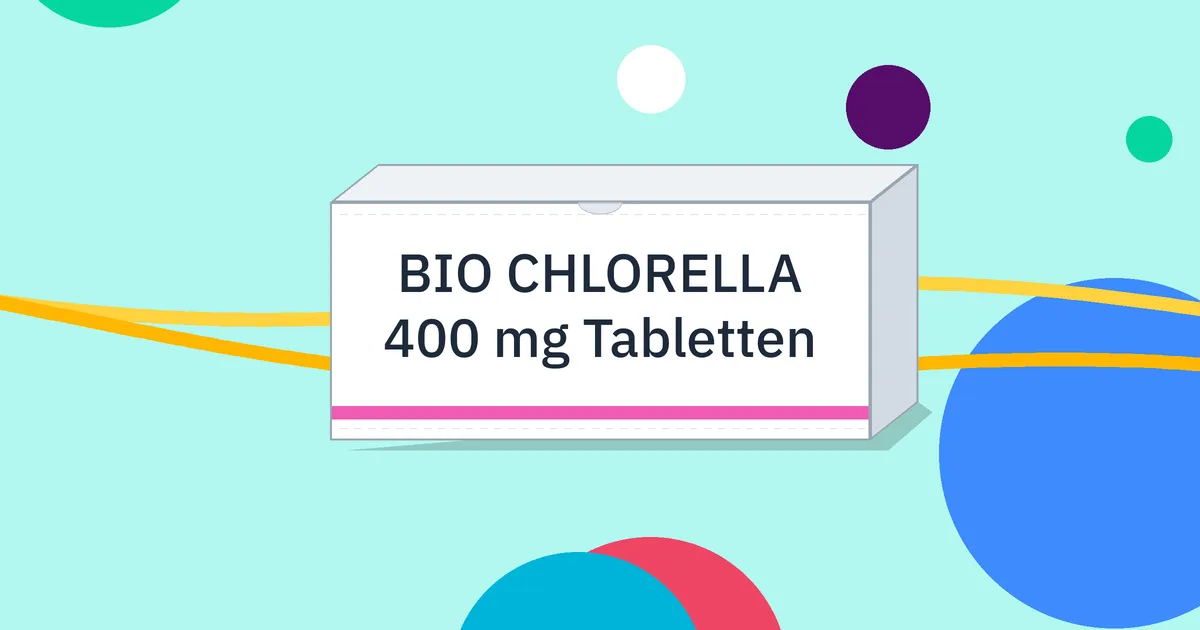 Symbolbild: Packung mit der Aufschrift BIO CHLORELLA 400 mg Tabletten (PZN 09463606) – Verfügbarkeit und Bezug in Apotheken in Frankfurt am Main