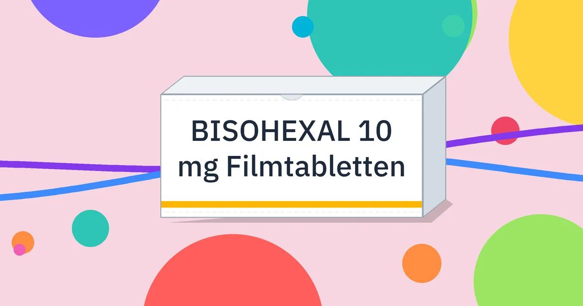 Symbolbild: Packung mit der Aufschrift BISOHEXAL 10 mg Filmtabletten (PZN 00712930) – Verfügbarkeit und Bezug in Apotheken in Frankfurt am Main