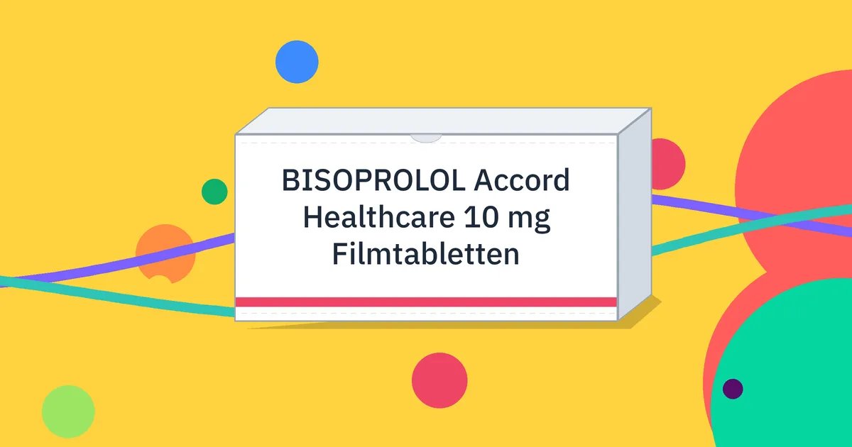 Symbolbild: Packung mit der Aufschrift BISOPROLOL Accord Healthcare 10 mg Filmtabletten (PZN 17271074) – Verfügbarkeit und Bezug in Apotheken in Frankfurt am Main