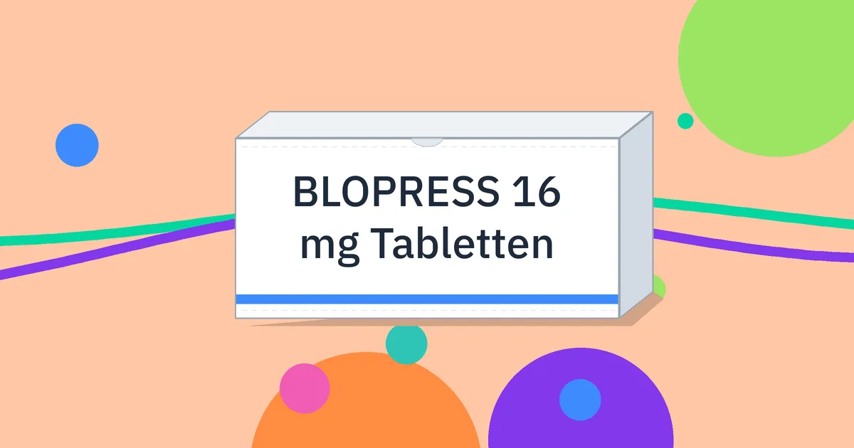 Symbolbild: Packung mit der Aufschrift BLOPRESS 16 mg Tabletten (PZN 04985027) – Verfügbarkeit und Bezug in Apotheken in Frankfurt am Main