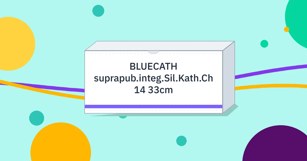 Symbolbild: Packung mit der Aufschrift BLUECATH suprapub.integ.Sil.Kath.Ch 14 33cm (PZN 11851155) – Verfügbarkeit und Bezug in Apotheken in Frankfurt am Main