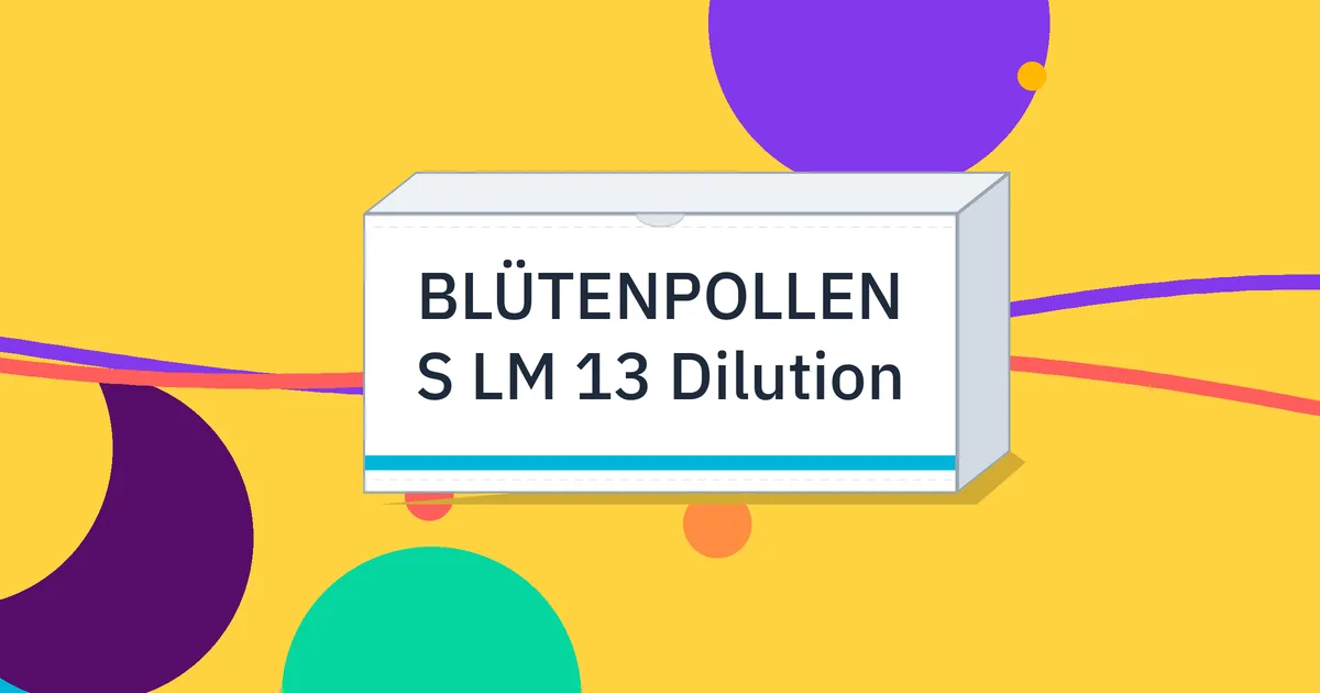 Symbolbild: Packung mit der Aufschrift BLÜTENPOLLEN S LM 13 Dilution (PZN 12795217) – Verfügbarkeit und Bezug in Apotheken in Frankfurt am Main