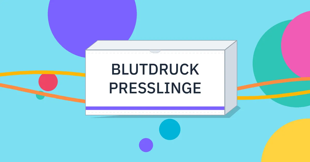 Symbolbild: Packung mit der Aufschrift BLUTDRUCK PRESSLINGE (PZN 14040167) – Verfügbarkeit und Bezug in Apotheken in Frankfurt am Main
