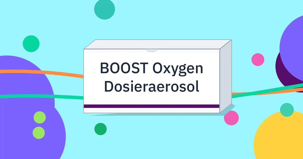 Symbolbild: Packung mit der Aufschrift BOOST Oxygen Dosieraerosol (PZN 16356561) – Verfügbarkeit und Bezug in Apotheken in Frankfurt am Main