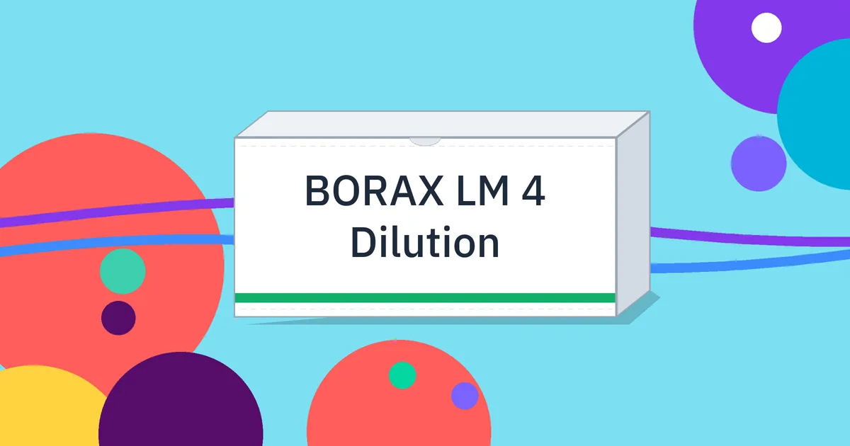 Symbolbild: Packung mit der Aufschrift BORAX LM 4 Dilution (PZN 12796027) – Verfügbarkeit und Bezug in Apotheken in Frankfurt am Main