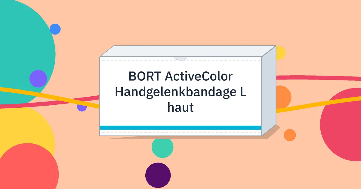 Symbolbild: Packung mit der Aufschrift BORT ActiveColor Handgelenkbandage L haut (PZN 06914296) – Verfügbarkeit und Bezug in Apotheken in Frankfurt am Main
