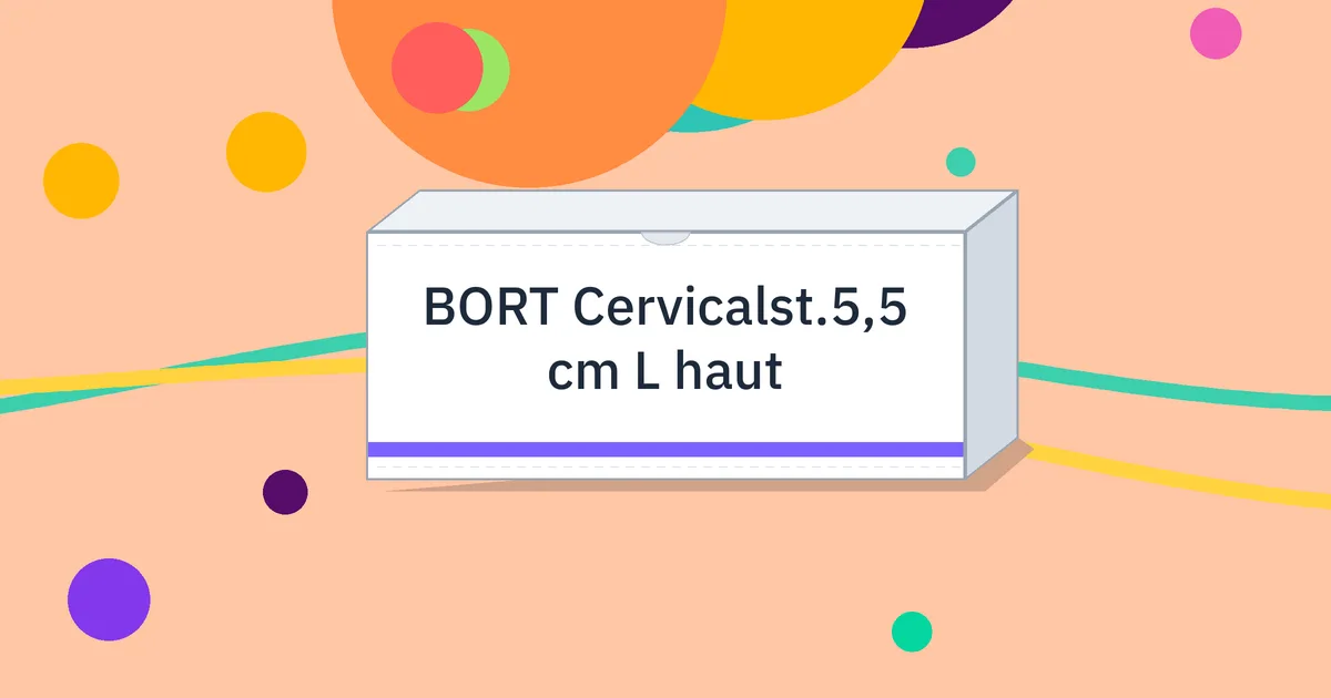 Symbolbild: Packung mit der Aufschrift BORT Cervicalst.5,5 cm L haut (PZN 10206961) – Verfügbarkeit und Bezug in Apotheken in Frankfurt am Main