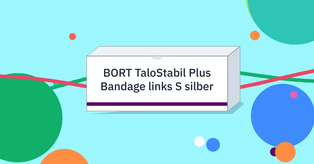 Symbolbild: Packung mit der Aufschrift BORT TaloStabil Plus Bandage links S silber (PZN 07672091) – Verfügbarkeit und Bezug in Apotheken in Frankfurt am Main