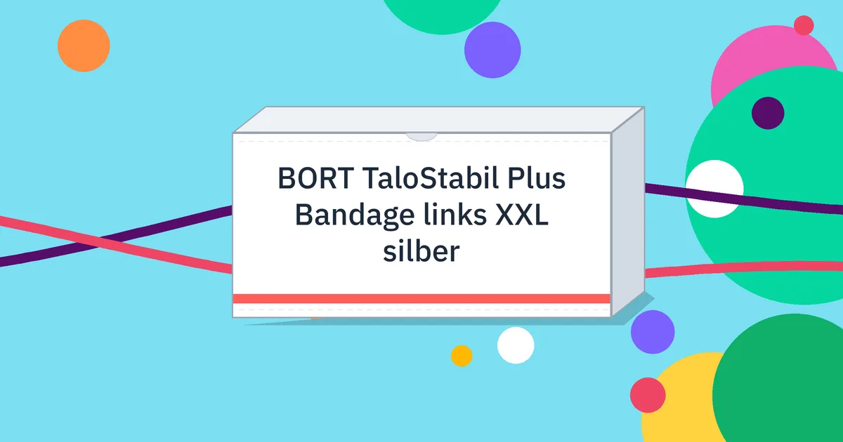 Symbolbild: Packung mit der Aufschrift BORT TaloStabil Plus Bandage links XXL silber (PZN 17842861) – Verfügbarkeit und Bezug in Apotheken in Frankfurt am Main