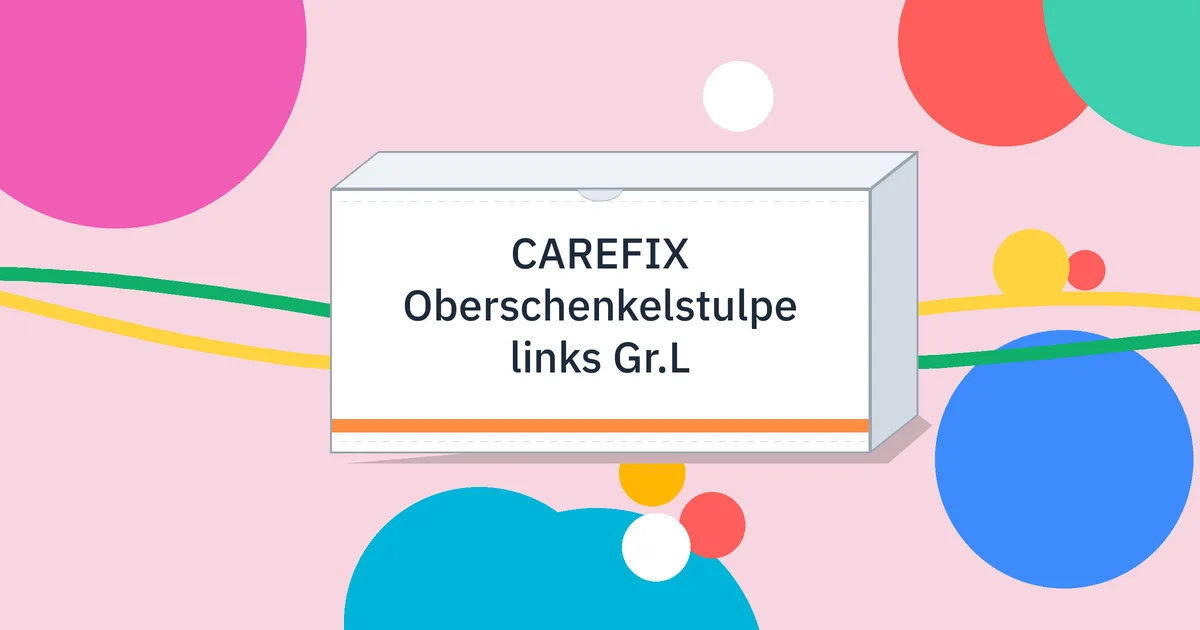 Symbolbild: Packung mit der Aufschrift CAREFIX Oberschenkelstulpe links Gr.L (PZN 15254516) – Verfügbarkeit und Bezug in Apotheken in Frankfurt am Main