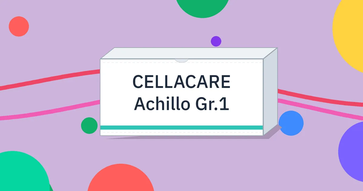 Symbolbild: Packung mit der Aufschrift CELLACARE Achillo Gr.1 (PZN 20549165) – Verfügbarkeit und Bezug in Apotheken in Frankfurt am Main