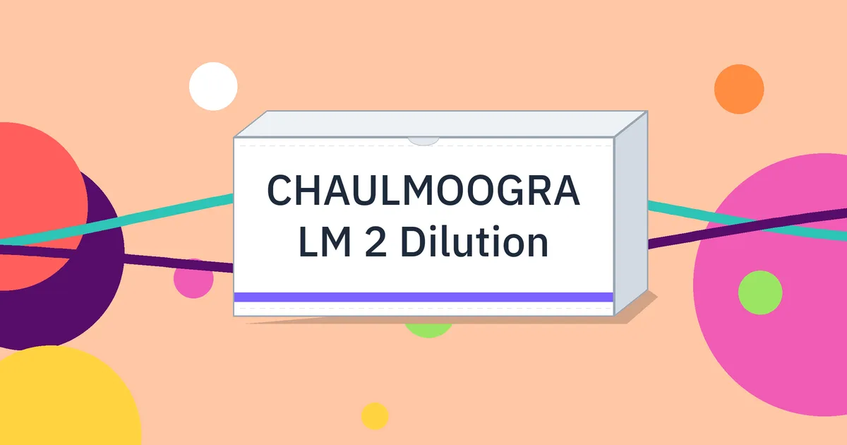 Symbolbild: Packung mit der Aufschrift CHAULMOOGRA LM 2 Dilution (PZN 13438850) – Verfügbarkeit und Bezug in Apotheken in Frankfurt am Main
