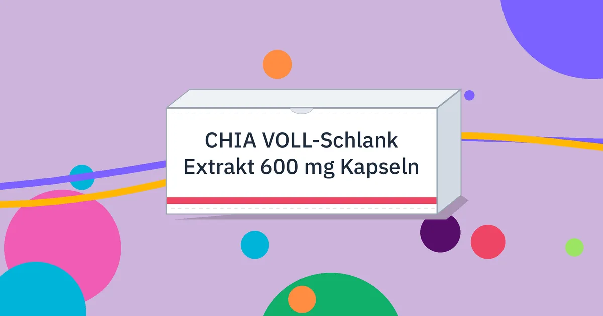 Symbolbild: Packung mit der Aufschrift CHIA VOLL-Schlank Extrakt 600 mg Kapseln (PZN 11056021) – Verfügbarkeit und Bezug in Apotheken in Frankfurt am Main