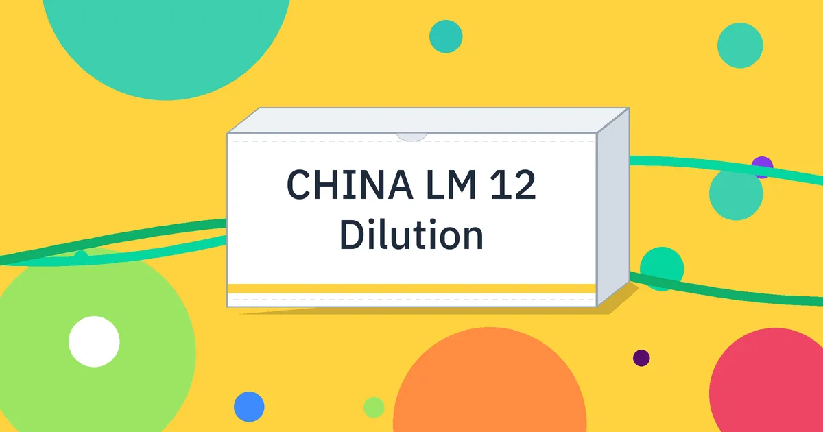 Symbolbild: Packung mit der Aufschrift CHINA LM 12 Dilution (PZN 02601494) – Verfügbarkeit und Bezug in Apotheken in Frankfurt am Main