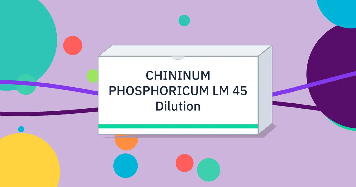 Symbolbild: Packung mit der Aufschrift CHININUM PHOSPHORICUM LM 45 Dilution (PZN 15867325) – Verfügbarkeit und Bezug in Apotheken in Frankfurt am Main