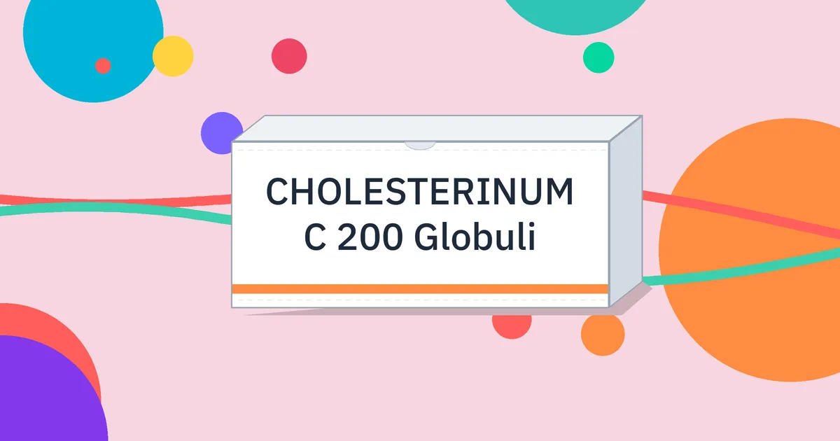 Symbolbild: Packung mit der Aufschrift CHOLESTERINUM C 200 Globuli (PZN 04776140) – Verfügbarkeit und Bezug in Apotheken in Frankfurt am Main