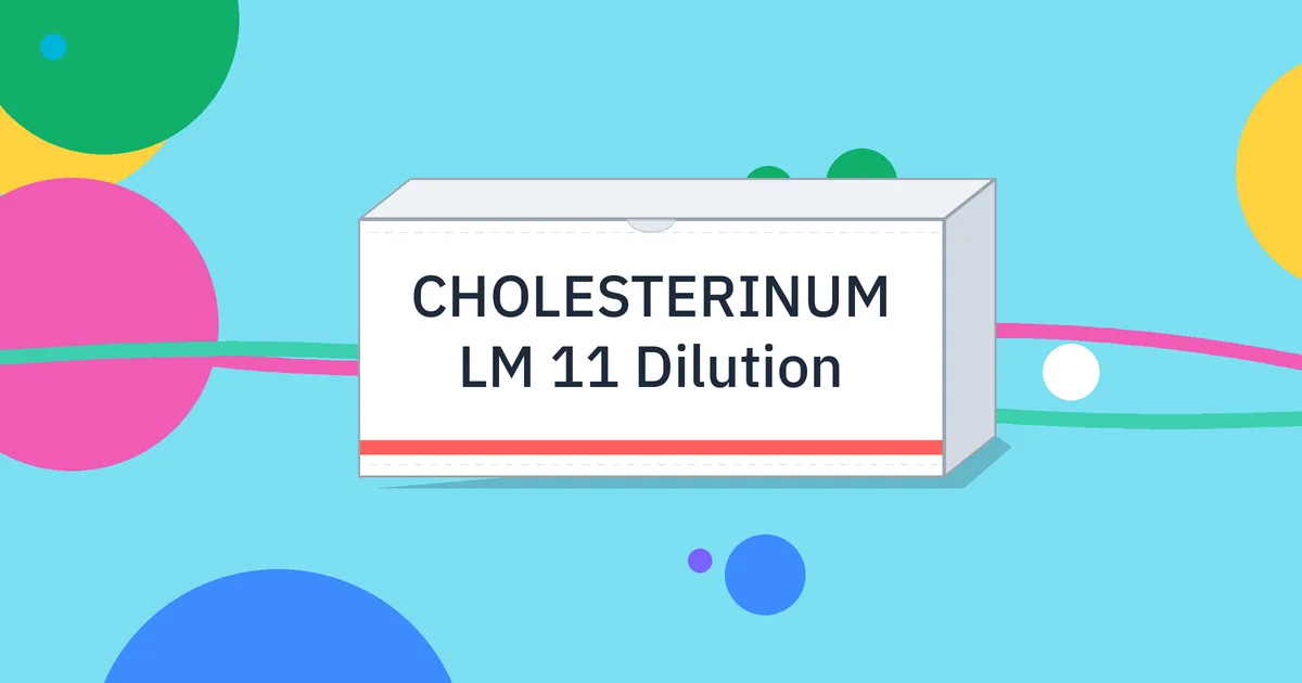 Symbolbild: Packung mit der Aufschrift CHOLESTERINUM LM 11 Dilution (PZN 12817338) – Verfügbarkeit und Bezug in Apotheken in Frankfurt am Main