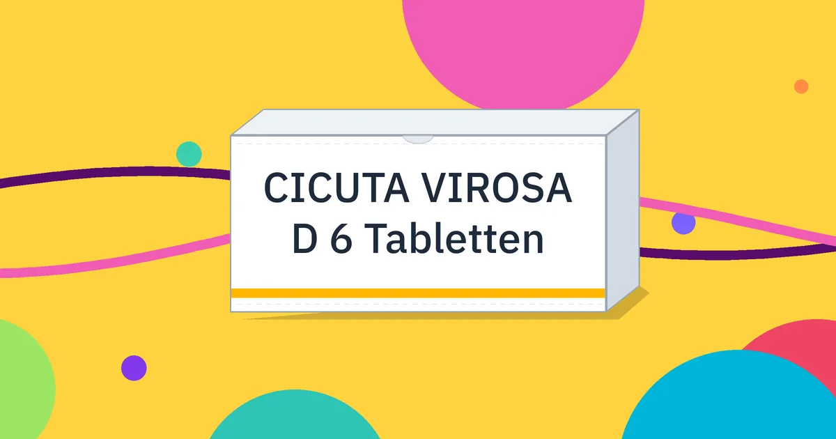 Symbolbild: Packung mit der Aufschrift CICUTA VIROSA D 6 Tabletten (PZN 04212561) – Verfügbarkeit und Bezug in Apotheken in Frankfurt am Main