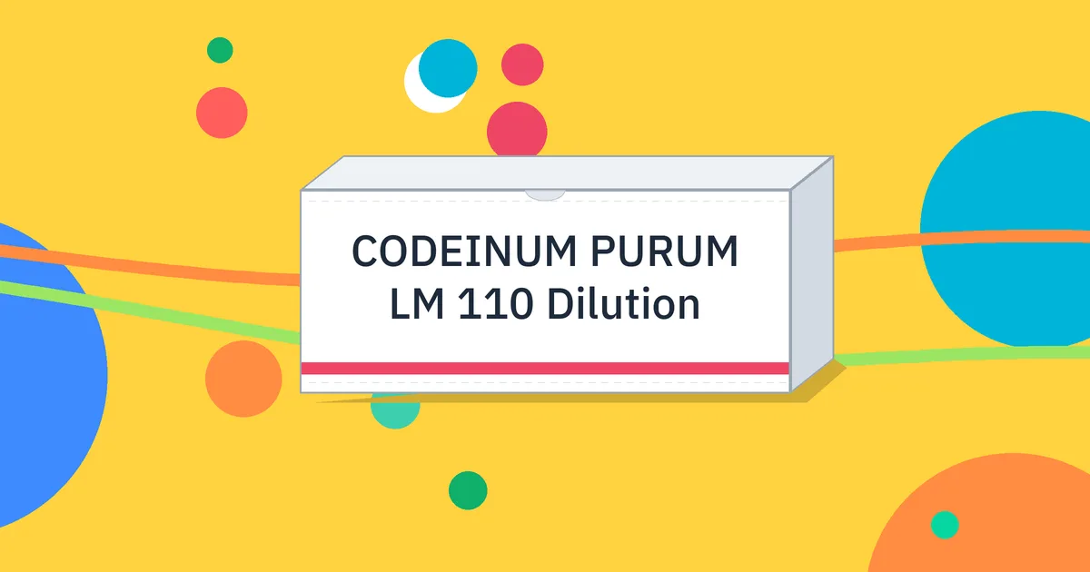 Symbolbild: Packung mit der Aufschrift CODEINUM PURUM LM 110 Dilution (PZN 12830729) – Verfügbarkeit und Bezug in Apotheken in Frankfurt am Main