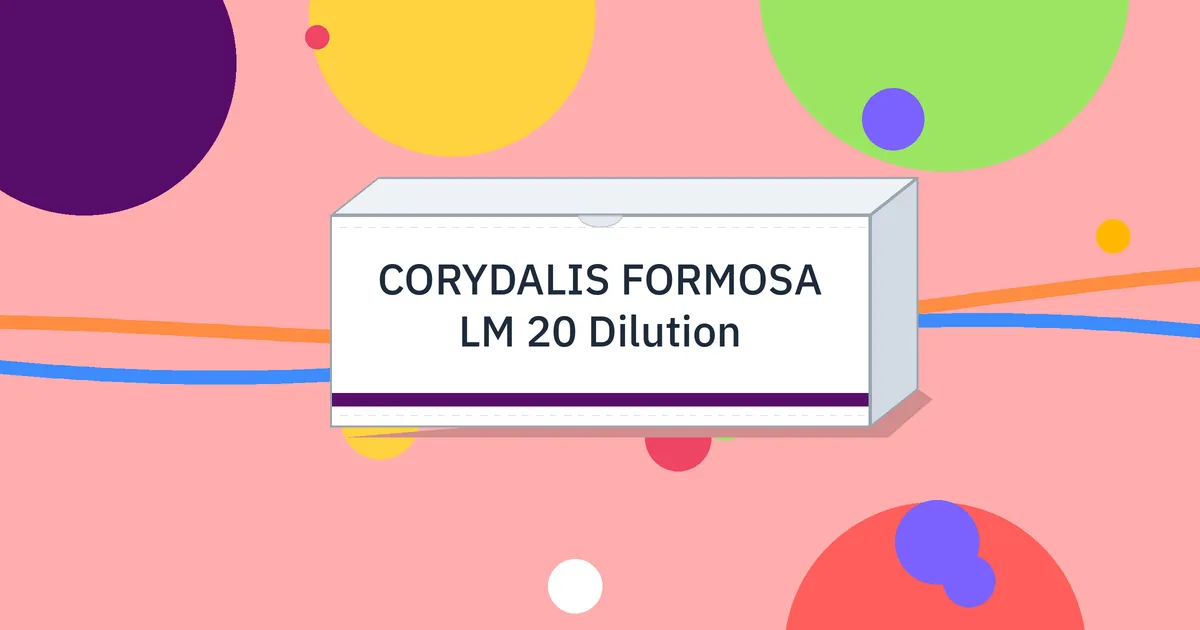 Symbolbild: Packung mit der Aufschrift CORYDALIS FORMOSA LM 20 Dilution (PZN 13454085) – Verfügbarkeit und Bezug in Apotheken in Frankfurt am Main