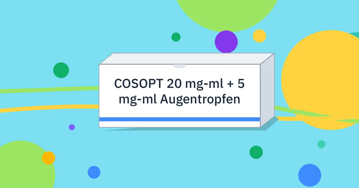 Symbolbild: Packung mit der Aufschrift COSOPT 20 mg-ml + 5 mg-ml Augentropfen (PZN 15266324) – Verfügbarkeit und Bezug in Apotheken in Frankfurt am Main