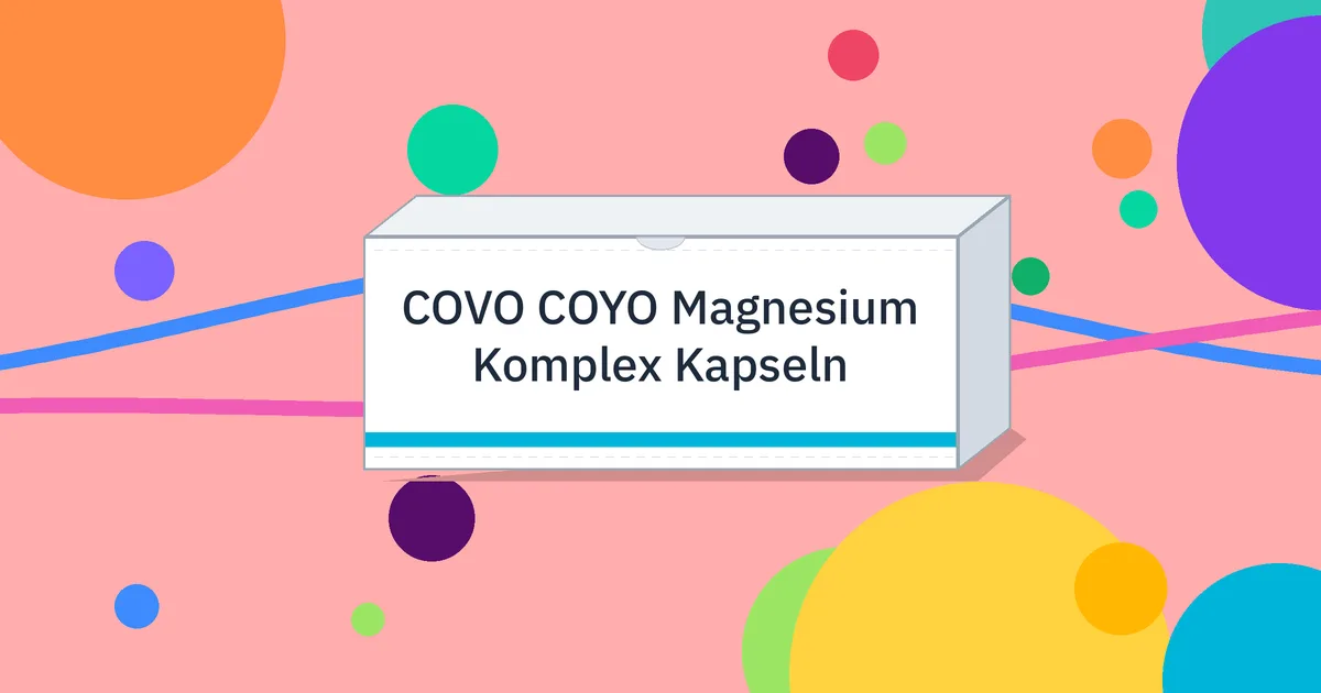 Symbolbild: Packung mit der Aufschrift COVO COYO Magnesium Komplex Kapseln (PZN 20796283) – Verfügbarkeit und Bezug in Apotheken in Frankfurt am Main