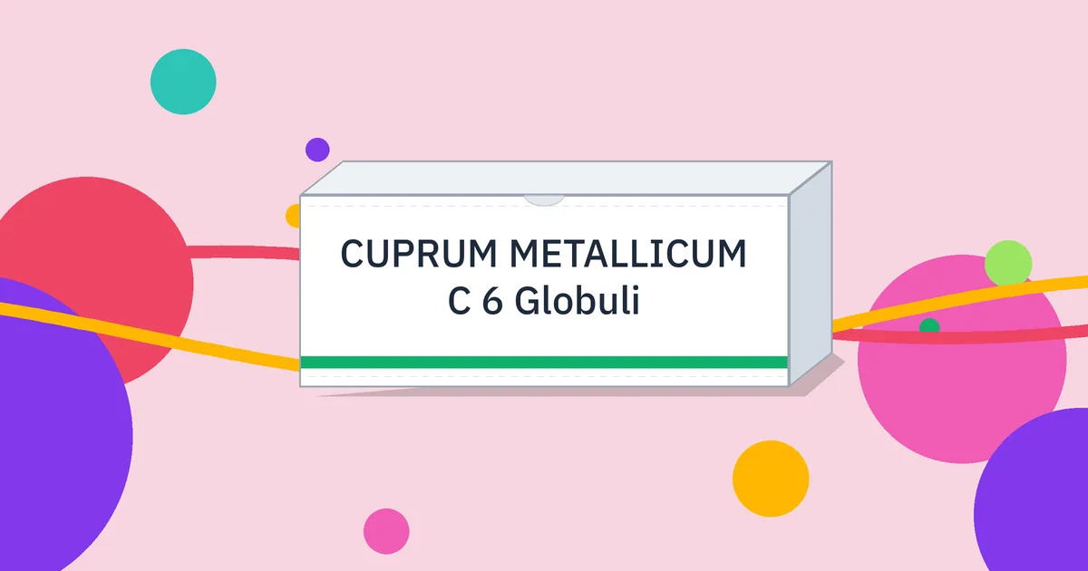 Symbolbild: Packung mit der Aufschrift CUPRUM METALLICUM C 6 Globuli (PZN 16669768) – Verfügbarkeit und Bezug in Apotheken in Frankfurt am Main