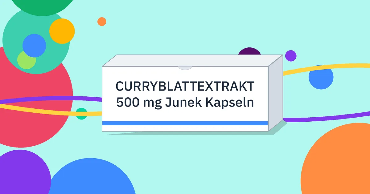 Symbolbild: Packung mit der Aufschrift CURRYBLATTEXTRAKT 500 mg Junek Kapseln (PZN 11146994) – Verfügbarkeit und Bezug in Apotheken in Frankfurt am Main