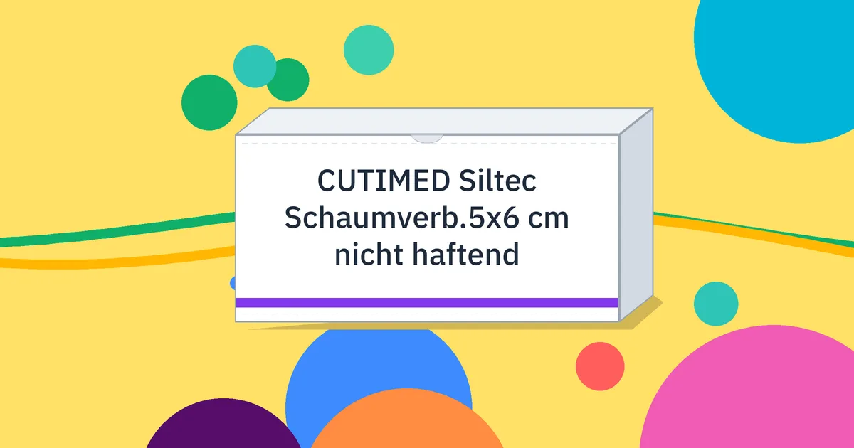Symbolbild: Packung mit der Aufschrift CUTIMED Siltec Schaumverb.5x6 cm nicht haftend (PZN 07337659) – Verfügbarkeit und Bezug in Apotheken in Frankfurt am Main