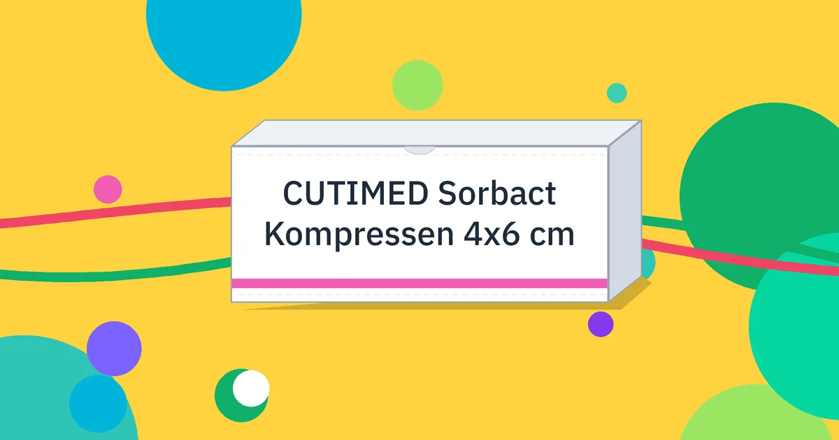 Symbolbild: Packung mit der Aufschrift CUTIMED Sorbact Kompressen 4x6 cm (PZN 15590875) – Verfügbarkeit und Bezug in Apotheken in Frankfurt am Main