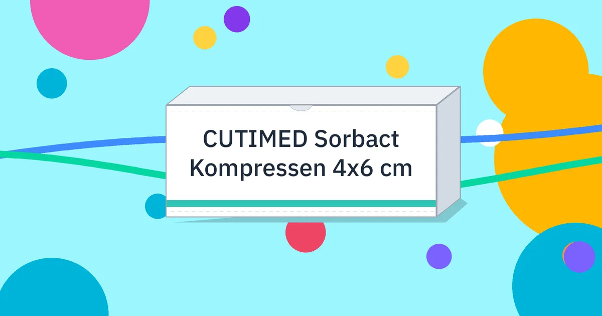 Symbolbild: Packung mit der Aufschrift CUTIMED Sorbact Kompressen 4x6 cm (PZN 16027113) – Verfügbarkeit und Bezug in Apotheken in Frankfurt am Main