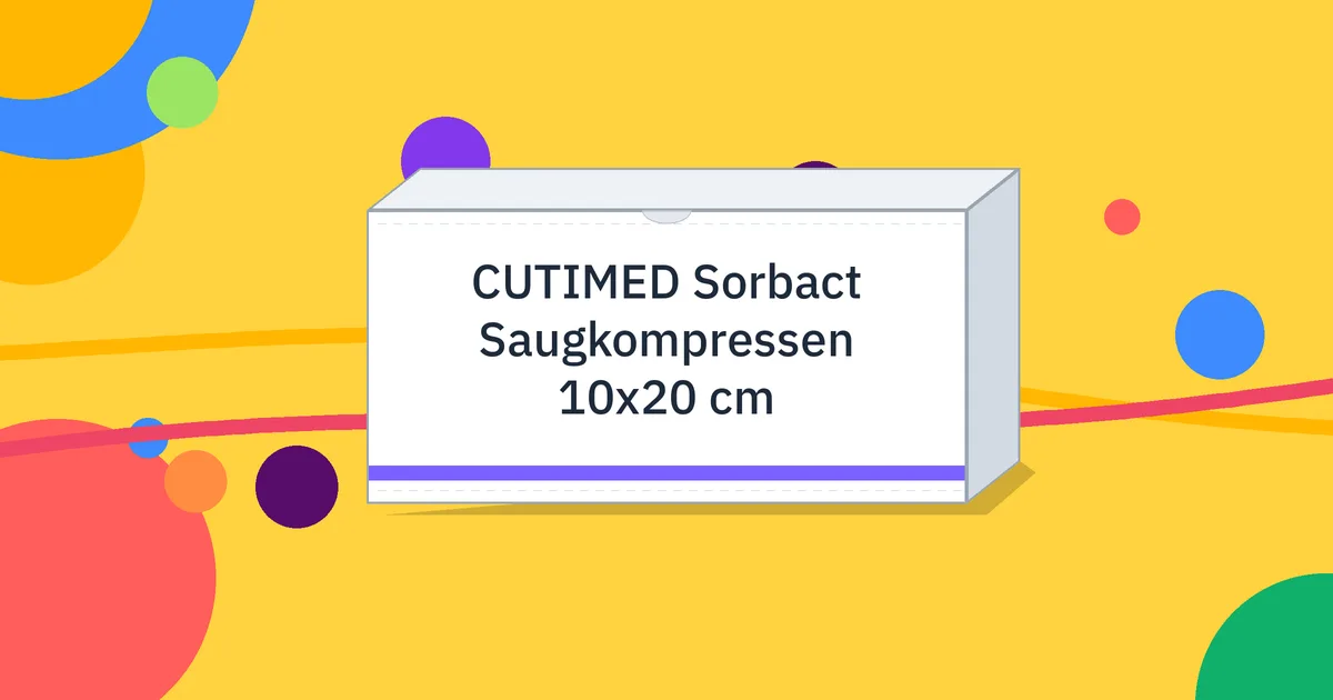 Symbolbild: Packung mit der Aufschrift CUTIMED Sorbact Saugkompressen 10x20 cm (PZN 12892274) – Verfügbarkeit und Bezug in Apotheken in Frankfurt am Main