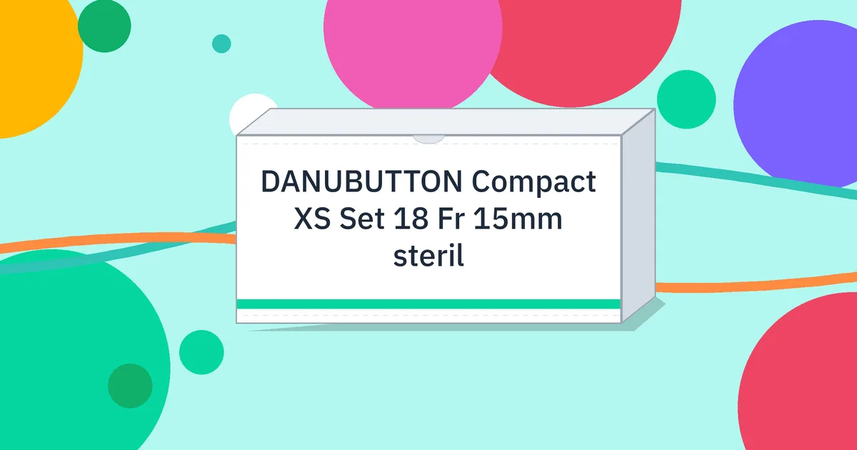 Symbolbild: Packung mit der Aufschrift DANUBUTTON Compact XS Set 18 Fr 15mm steril (PZN 19852987) – Verfügbarkeit und Bezug in Apotheken in Frankfurt am Main