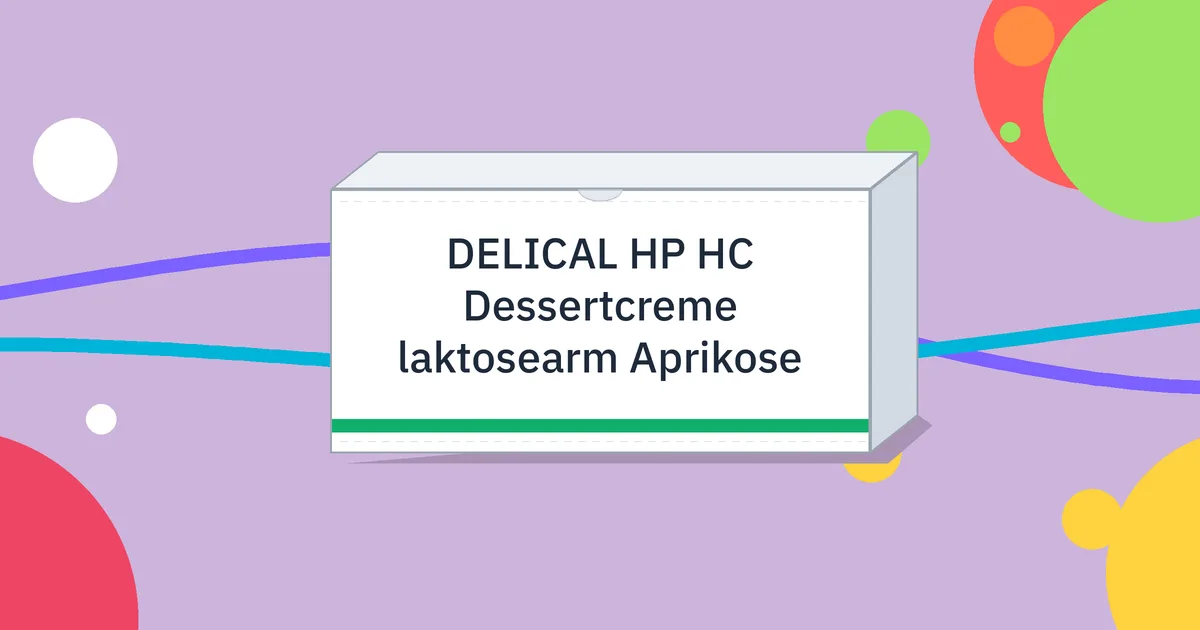Symbolbild: Packung mit der Aufschrift DELICAL HP HC Dessertcreme laktosearm Aprikose (PZN 16611042) – Verfügbarkeit und Bezug in Apotheken in Frankfurt am Main