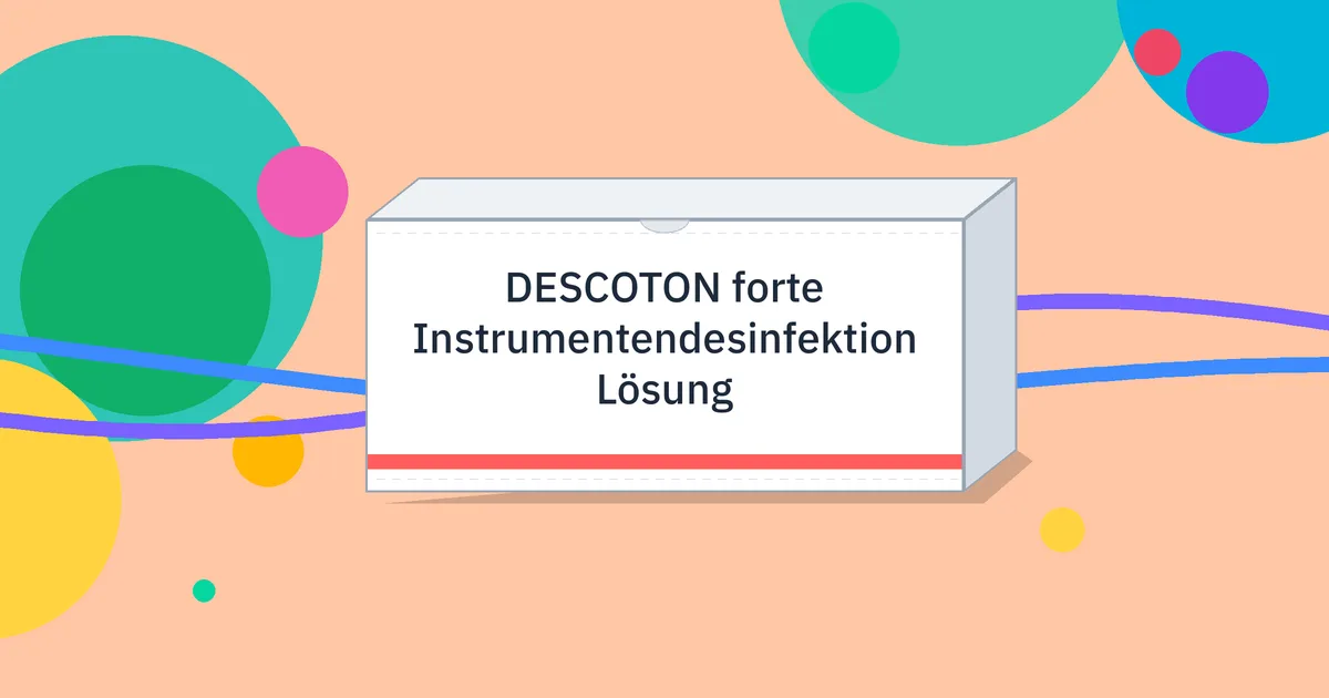 Symbolbild: Packung mit der Aufschrift DESCOTON forte Instrumentendesinfektion Lösung (PZN 16202326) – Verfügbarkeit und Bezug in Apotheken in Frankfurt am Main