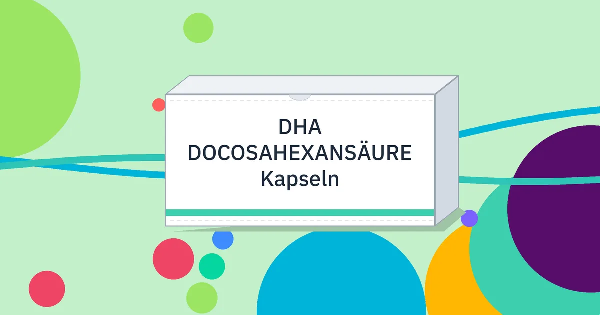 Symbolbild: Packung mit der Aufschrift DHA DOCOSAHEXANSÄURE Kapseln (PZN 10340205) – Verfügbarkeit und Bezug in Apotheken in Frankfurt am Main