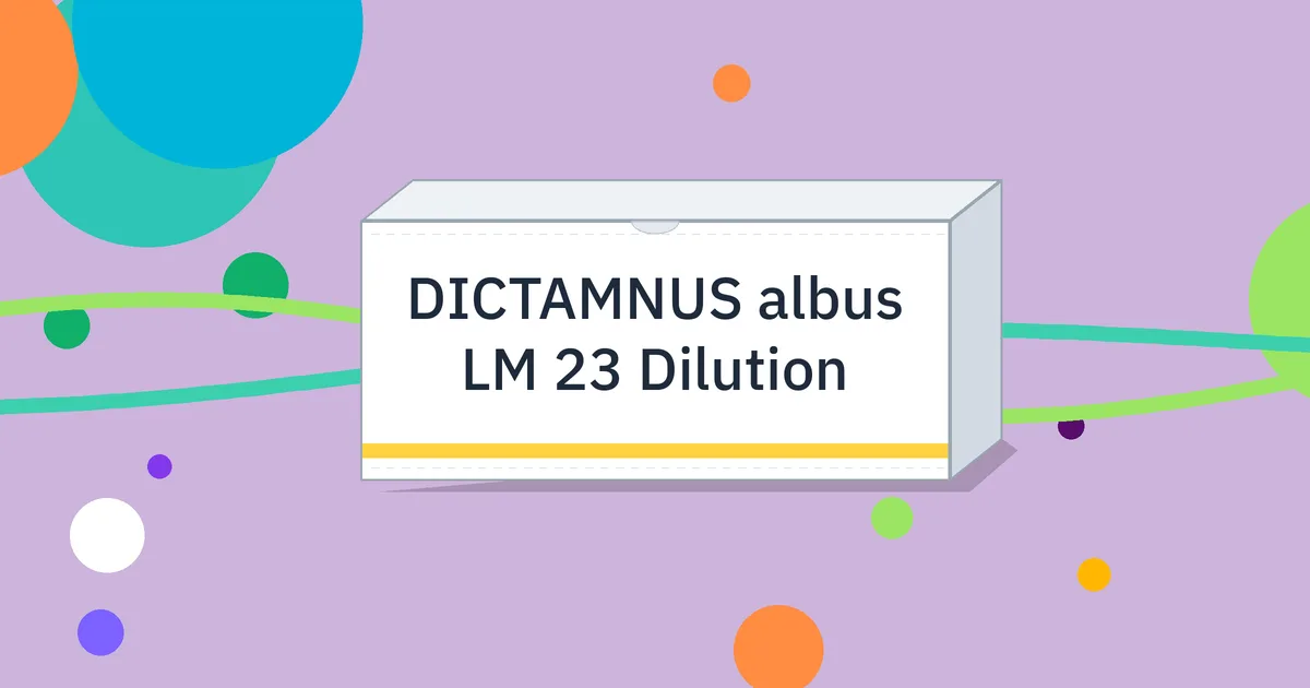 Symbolbild: Packung mit der Aufschrift DICTAMNUS albus LM 23 Dilution (PZN 13464801) – Verfügbarkeit und Bezug in Apotheken in Frankfurt am Main