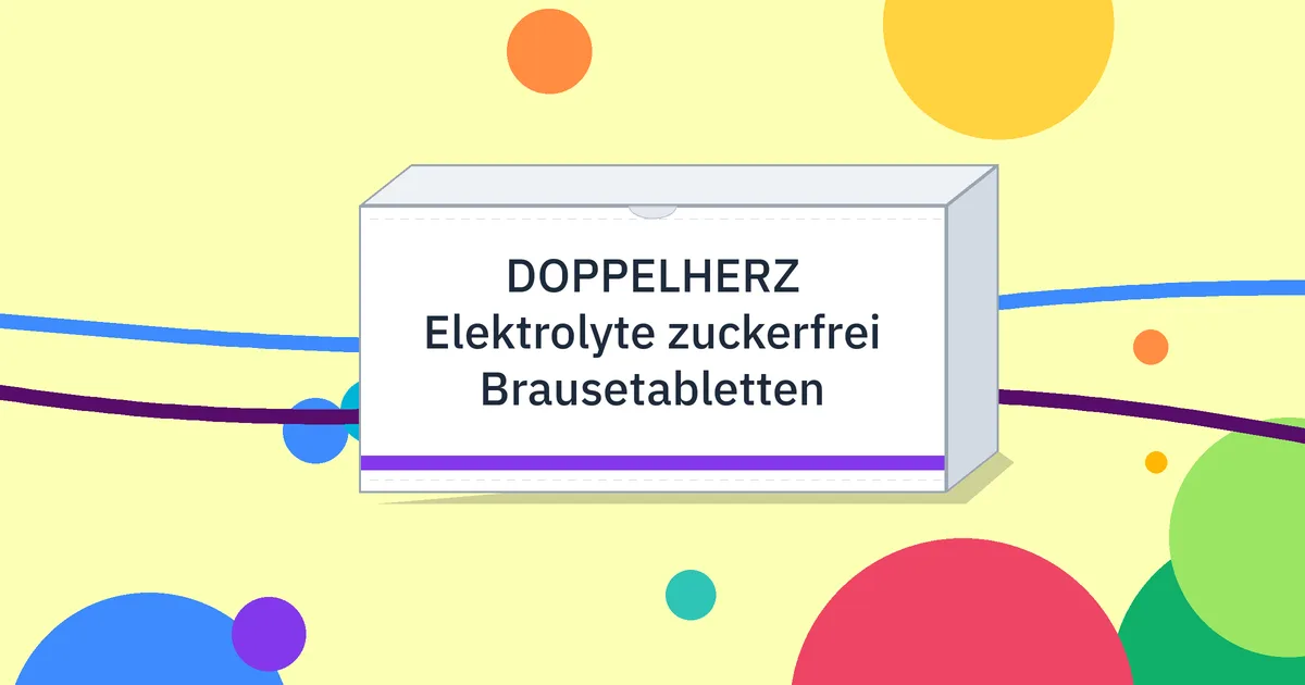 Symbolbild: Packung mit der Aufschrift DOPPELHERZ Elektrolyte zuckerfrei Brausetabletten (PZN 19378847) – Verfügbarkeit und Bezug in Apotheken in Frankfurt am Main