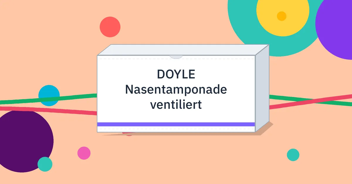 Symbolbild: Packung mit der Aufschrift DOYLE Nasentamponade ventiliert (PZN 06592183) – Verfügbarkeit und Bezug in Apotheken in Frankfurt am Main