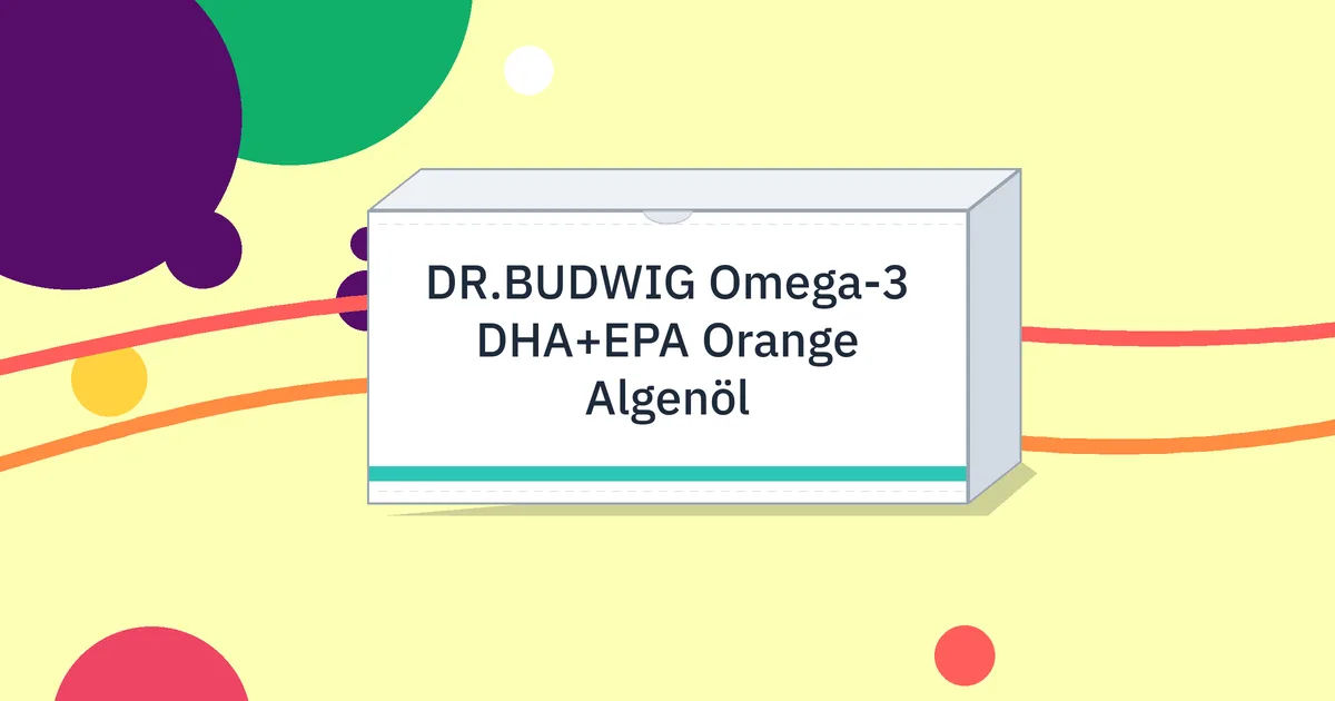 Symbolbild: Packung mit der Aufschrift DR.BUDWIG Omega-3 DHA+EPA Orange Algenöl (PZN 18113319) – Verfügbarkeit und Bezug in Apotheken in Frankfurt am Main